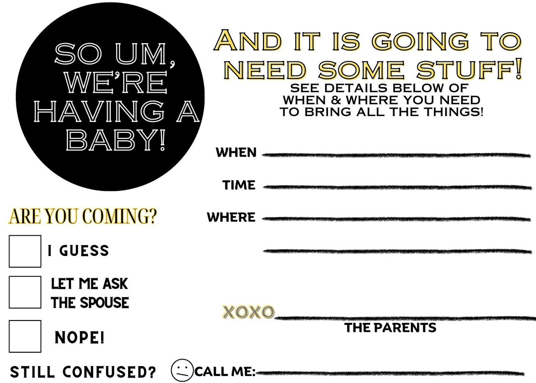 Having a Baby Shower? Let the People Know the Details. - Etsy