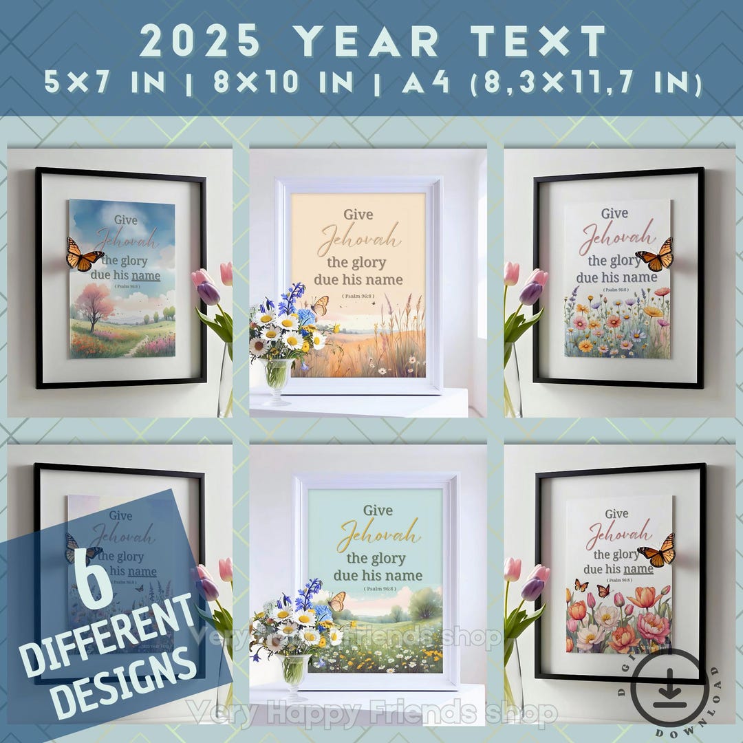 JW 2025 Year Text Set | Print Art | 5x7 in | 8x10 Size | A4 8,3x11,7 in ...