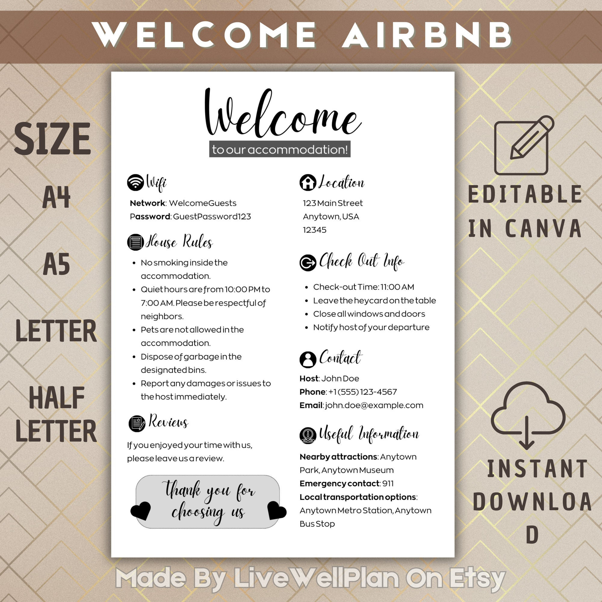 Customizable Airbnb Welcome Guide: Delight Your Guests With Style ...