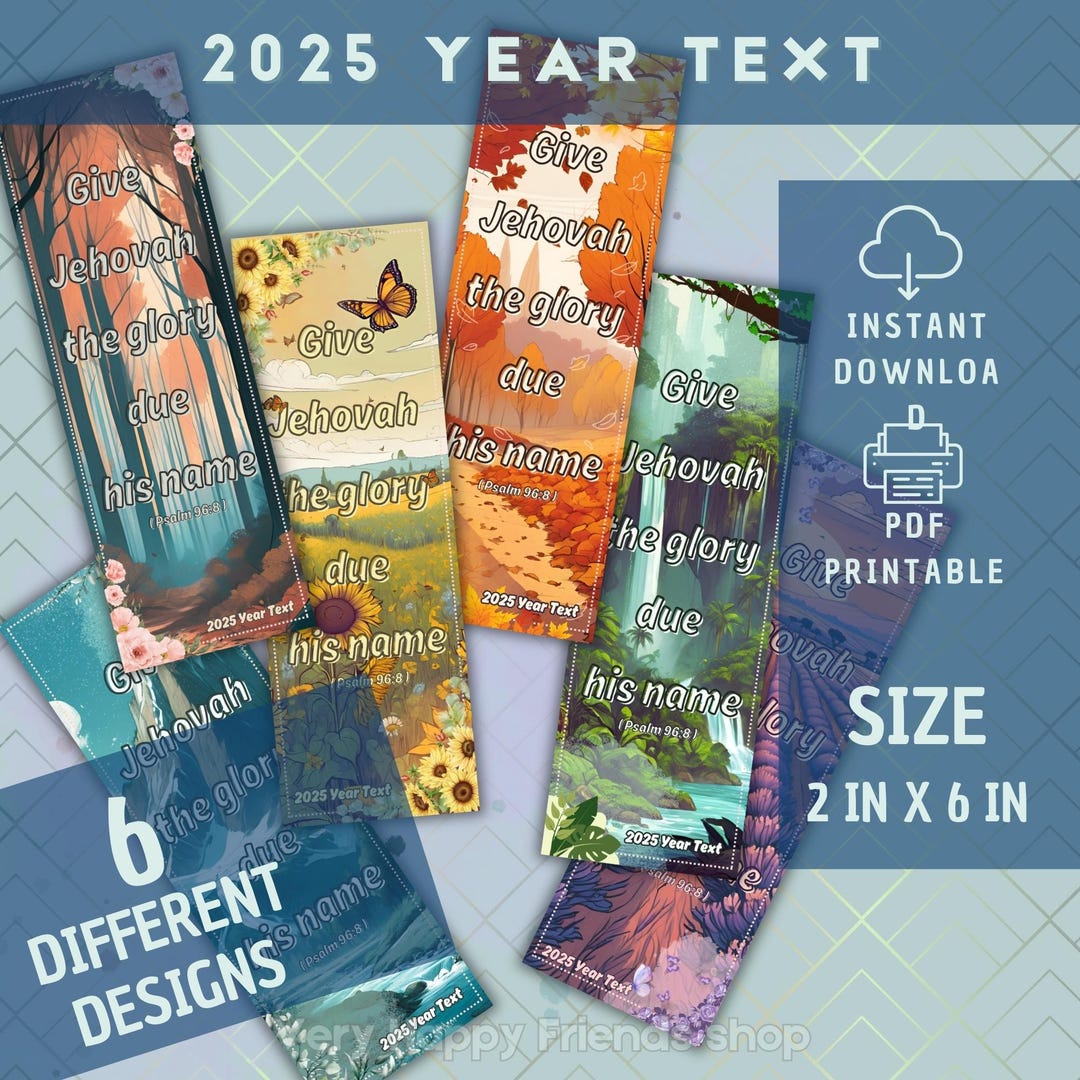 2025 Printable Nature Bookmark Set Psalms 96:8 Perfect for JW Gifts 6 ...