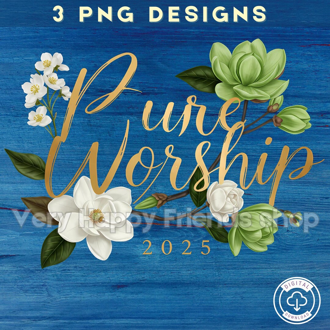 Pure Worship Floral Style | 3 Jw Png Designs | Jw Stickers | Instant ...