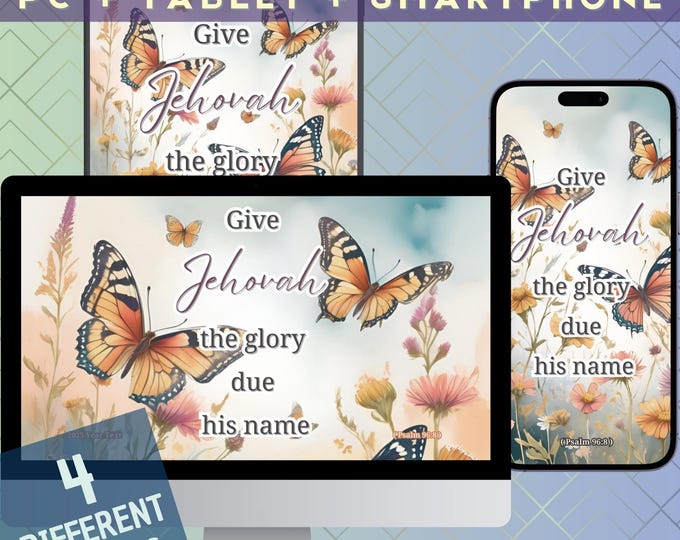 JW Year Text 2025 Wallpaper Set | Floral JW Wallpapers for Tablet ...