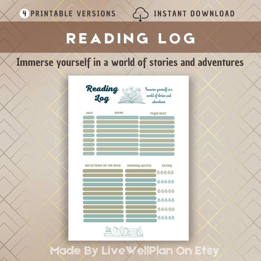 Reading Log: Embrace Your Love for Reading Reading Log Printable Book ...