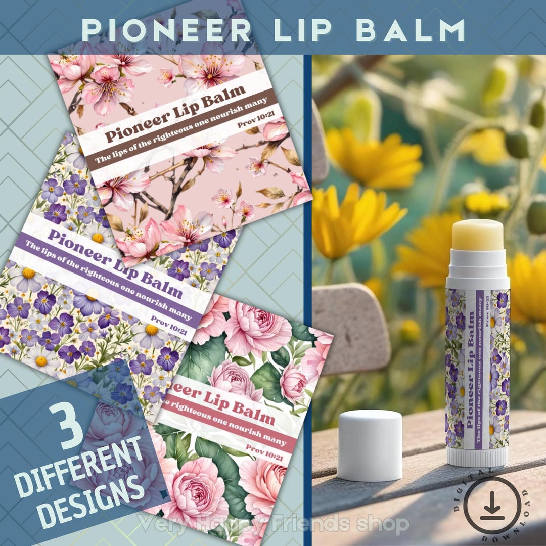 Pioneer Lip Balm Labels Printable Stickers With Proverbs 10:20 JW ...