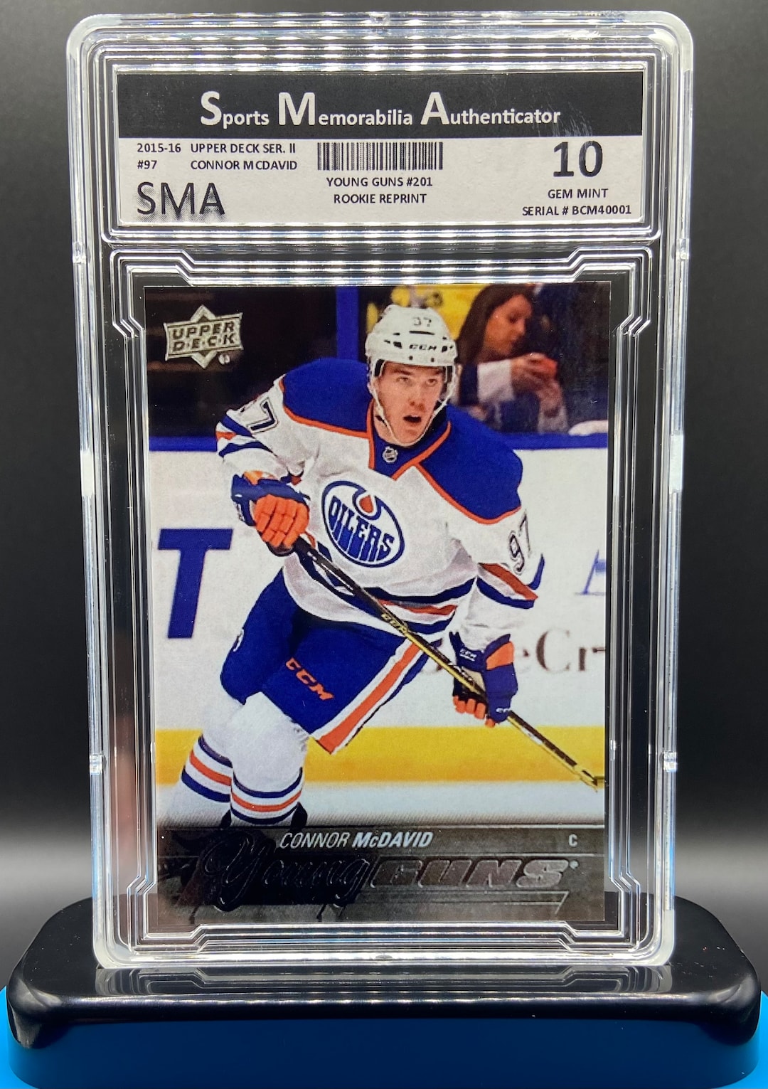 Connor Mcdavid 2015-16 Upper Deck Series 2 Young Guns 201 Rookie RC Rare Graded Edmonton Oilers ...