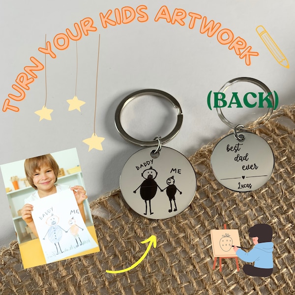 Kids Drawing Keychain - Etsy