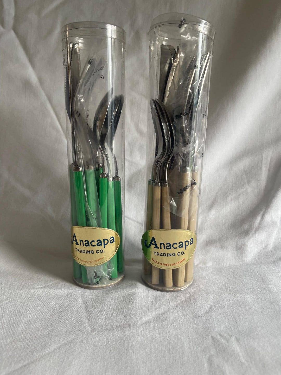 Vintage 24 Piece 2 Sets Anacapa Stainless Flatwear Melamine Handles ...