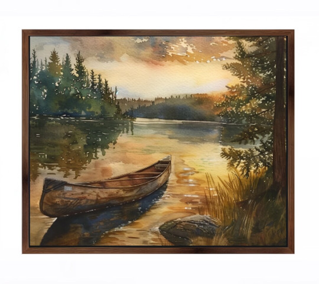 Rowing Into the Sunset Watercolor Painting - Etsy