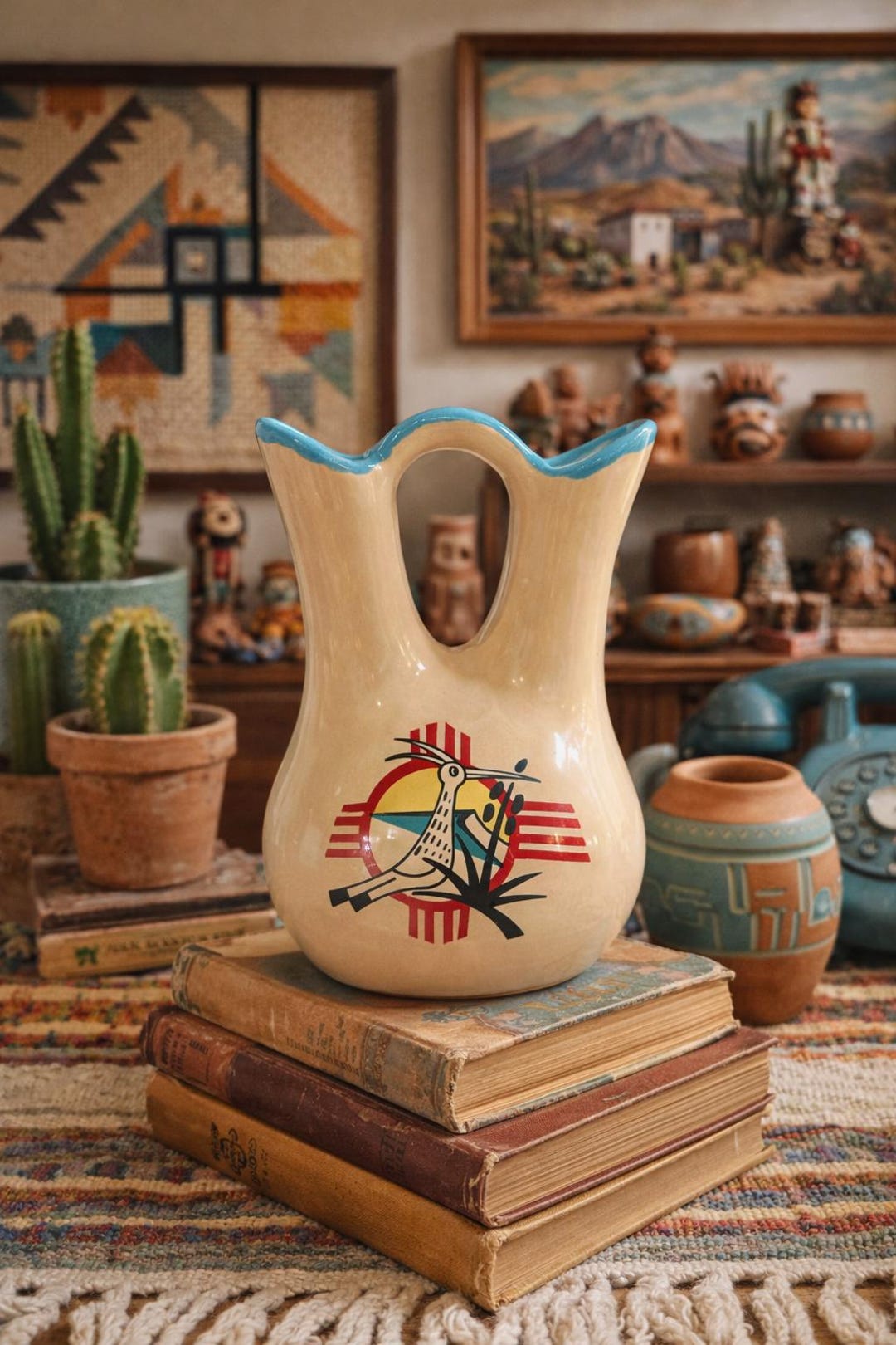 Vintage Southwestern Ceramic Pitcher Vase, 1970s 1980s Pottery ...