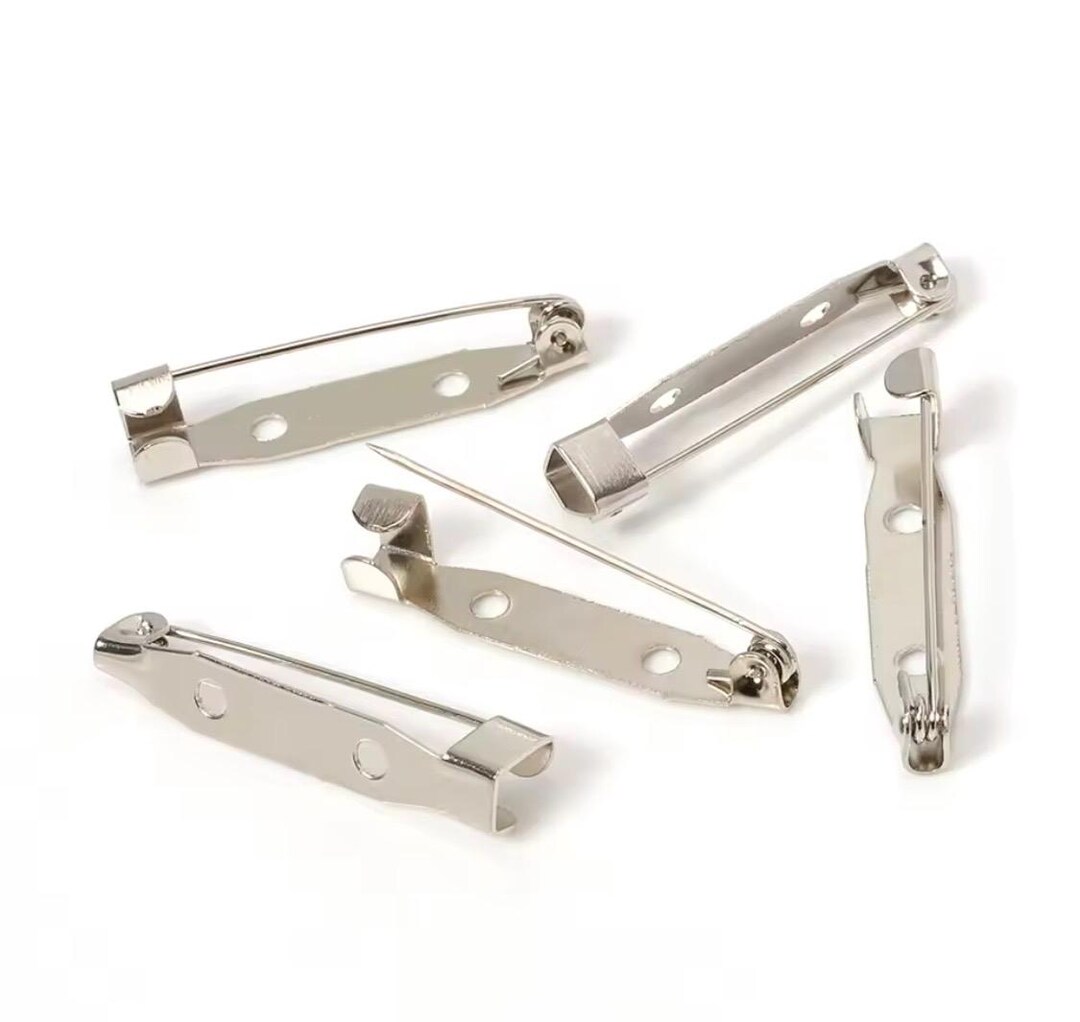 Silver, Gold or Bronze Safety Pin Back Blanks for Jewelry Making, 30mm ...