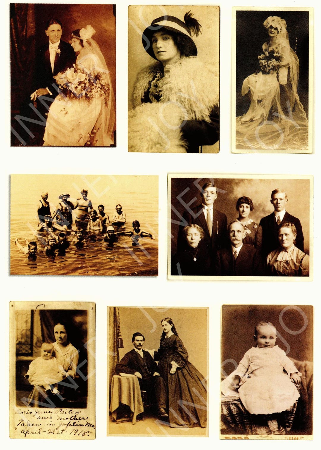 Vintage Portrait Collage Sheet: 16 Antique Photos (1860s-1930s ...