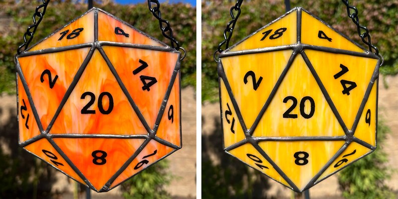 D20 Stained Glass Suncatcher/wall Hanging (12 Colors) - Etsy