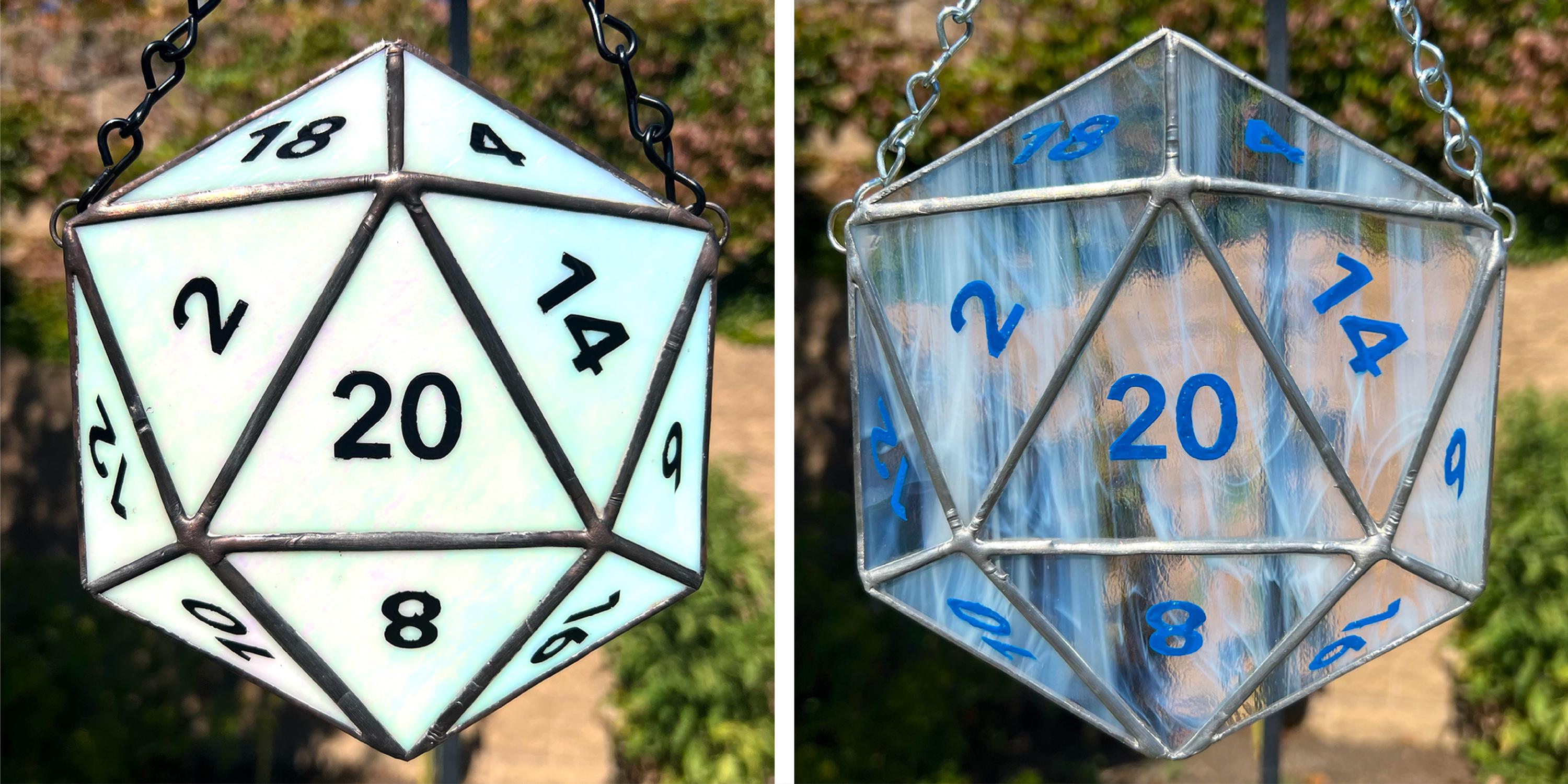 D20 Stained Glass Suncatcher/wall Hanging (12 Colors) - Etsy