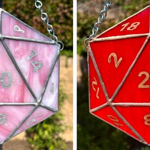 D20 Stained Glass Suncatcher/wall Hanging (12 Colors) - Etsy