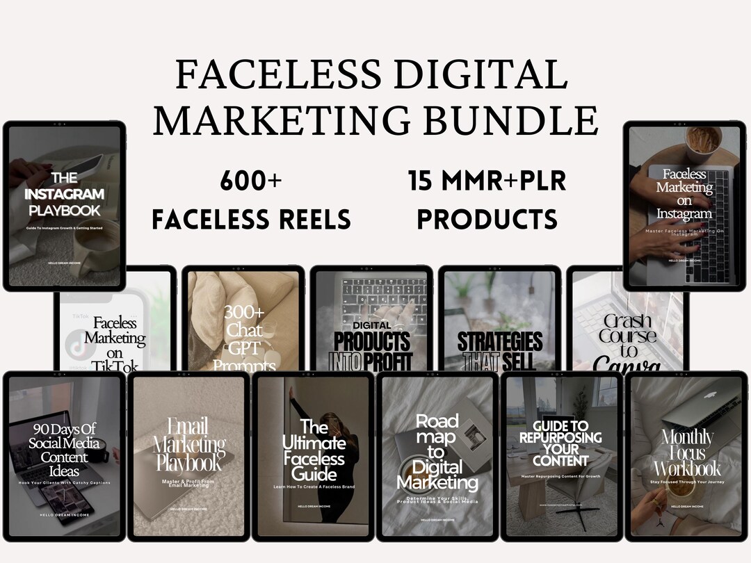 15 Faceless Digital Marketing MRR Products, Faceless Marketing, DFY ...