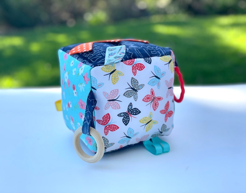 Handmade Sensory Cube – Colorful Fabric Activity Toy - Etsy