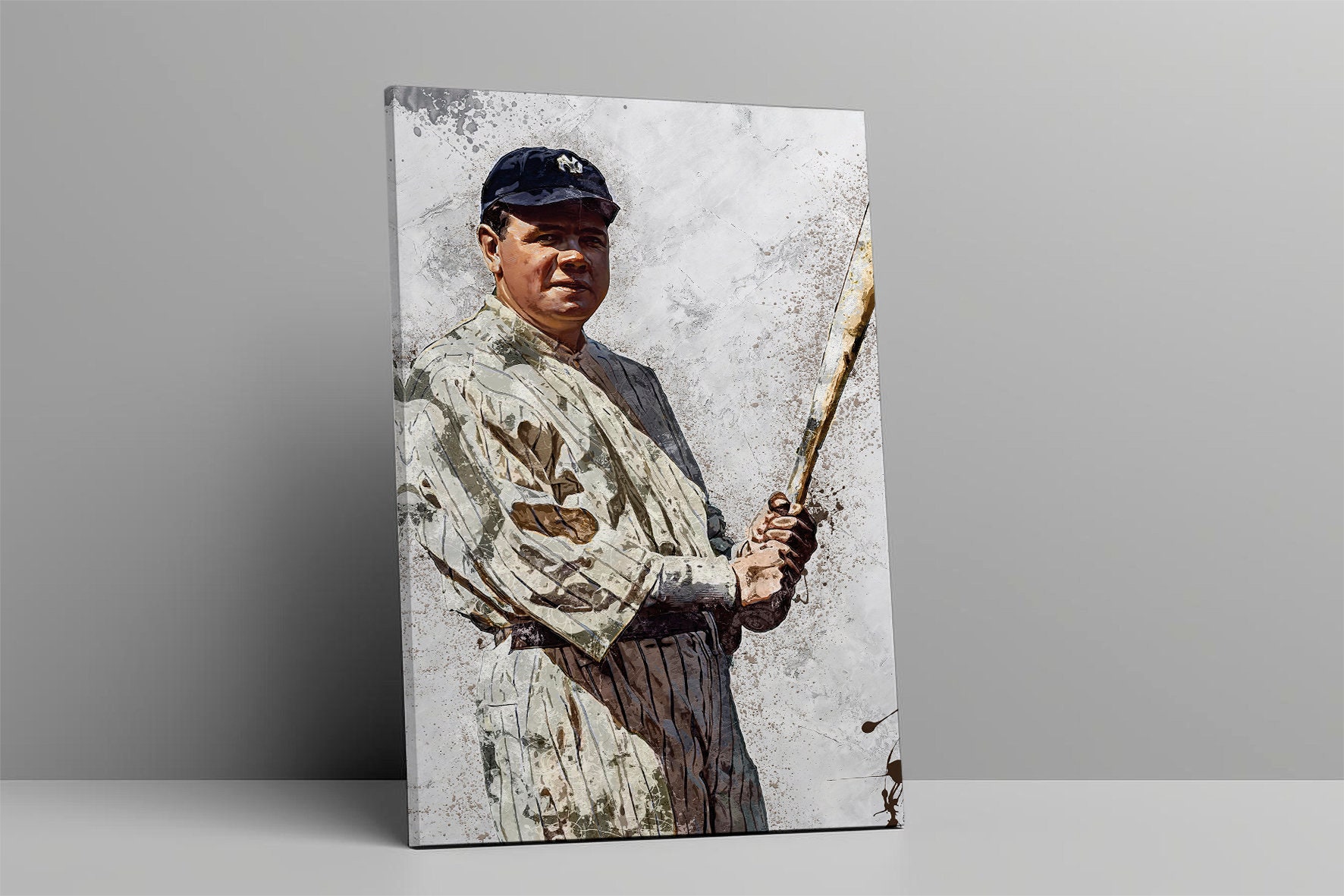 Babe Ruth Poster, New York Yankees Poster, Baseball Canvas Print ...