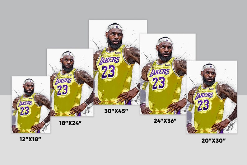 Lebron James Poster LA Lakers Basketball Framed Canvas Print NBA Wall ...