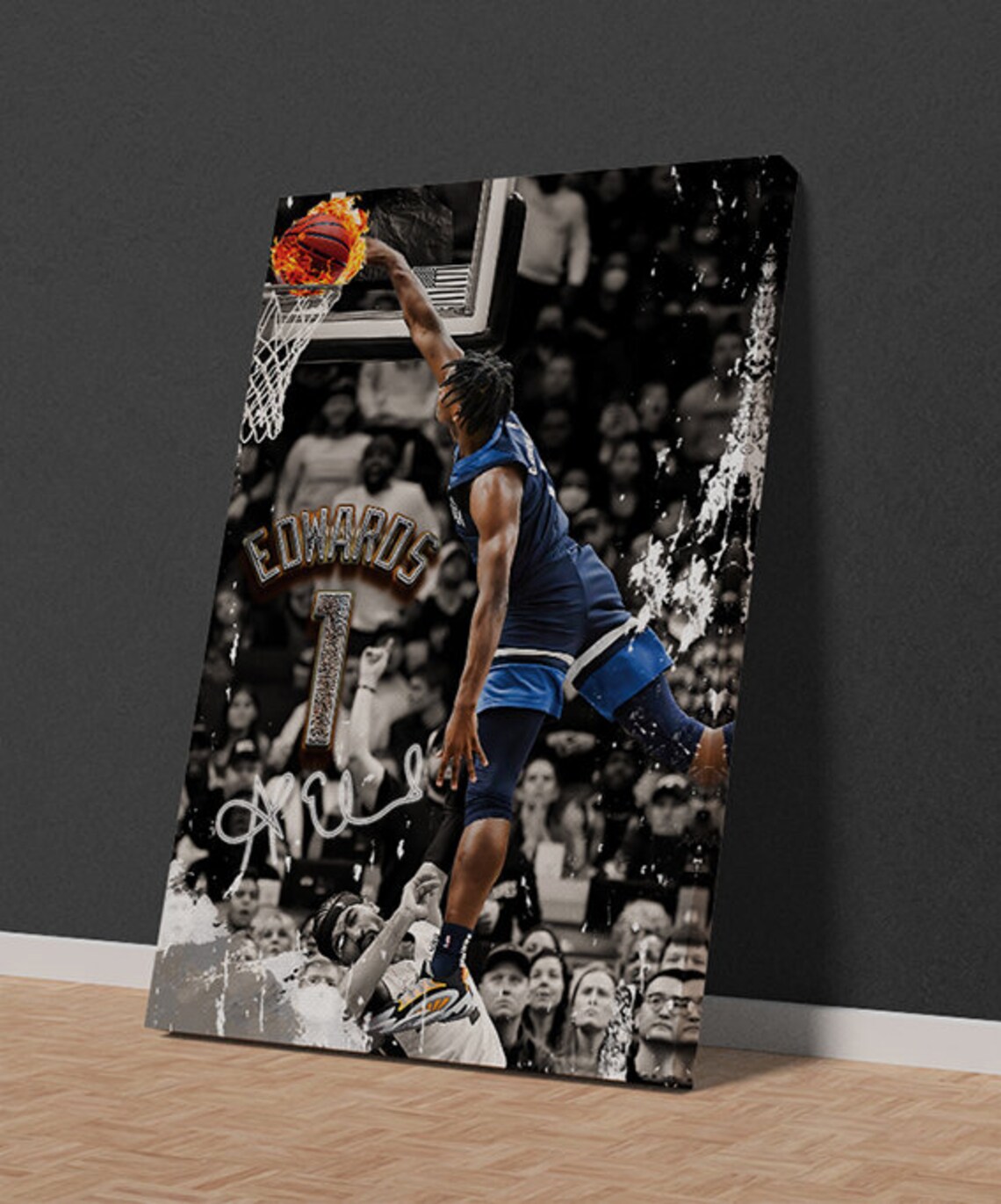 Anthony Edwards Poster Minnesota Timberwolves Framed Canvas Print ...