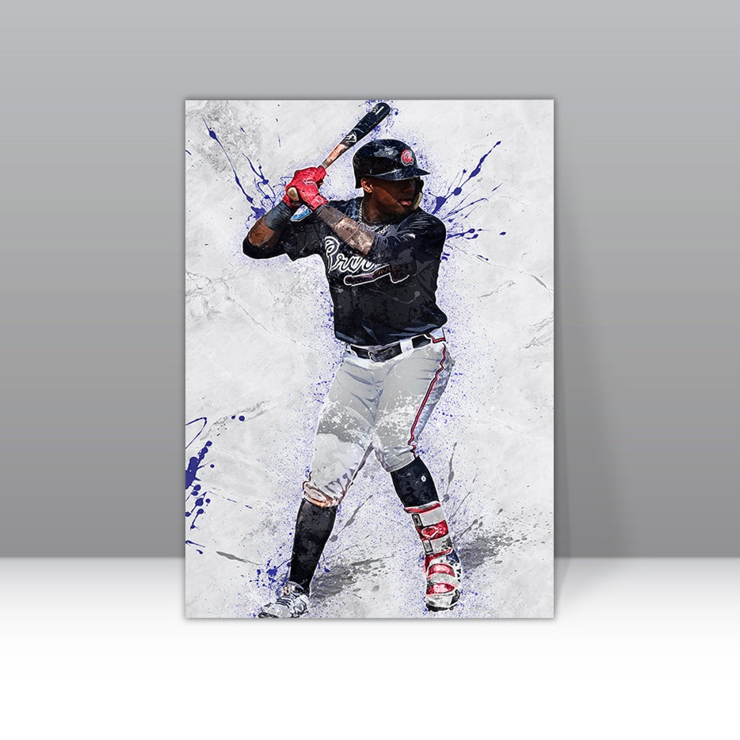 Ronald Acuna Jr Poster Atlanta Braves Framed Canvas Print Baseball Wall ...