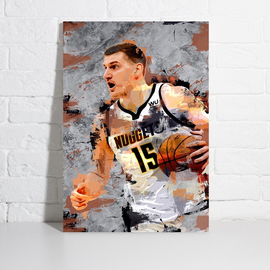 Nikola Jokic Poster, Denver Nuggets, Nuggets Wall Art, Canvas Print, Kids Framed Poster, Man ...