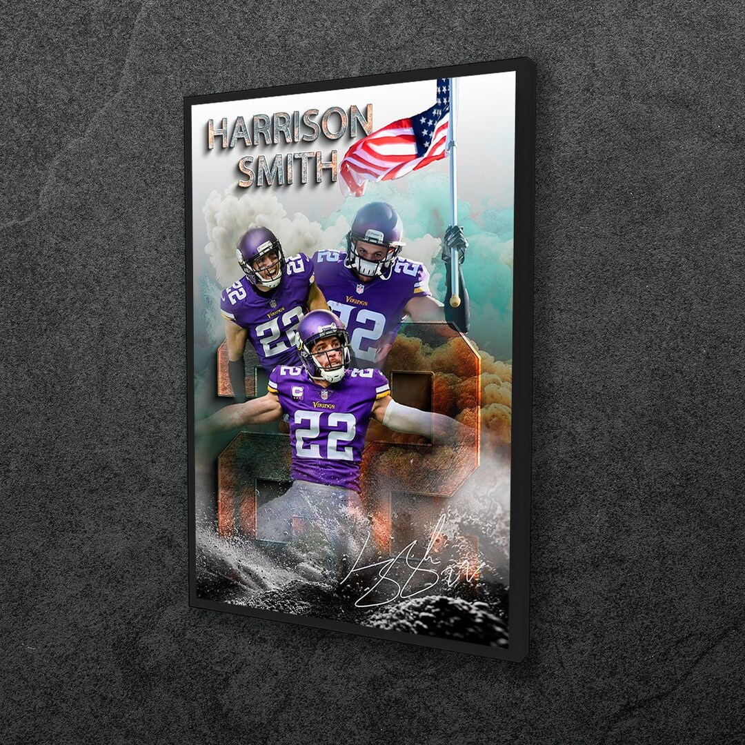 Harrison Smith Poster Minnesota Vikings Framed Canvas Print Football ...