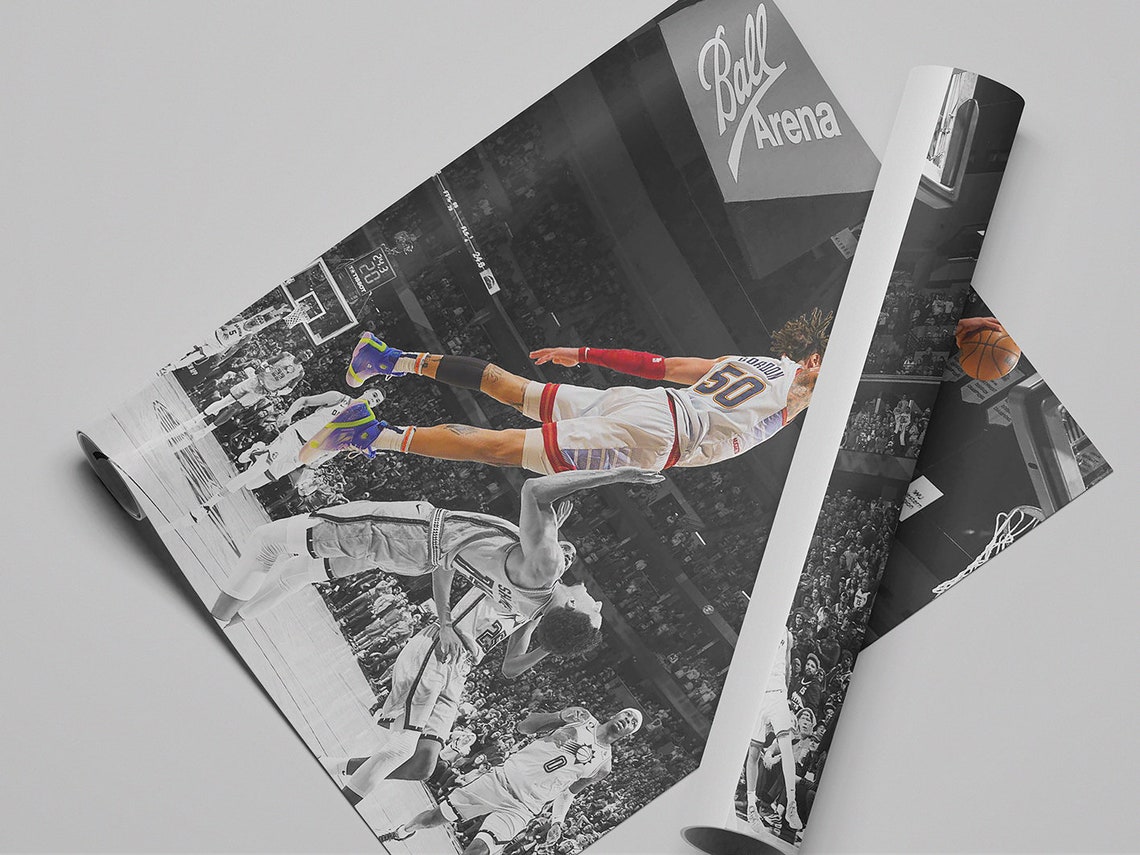 999 Aaron Gordon Dunk Poster Denver Nuggets Framed Canvas Poster ...