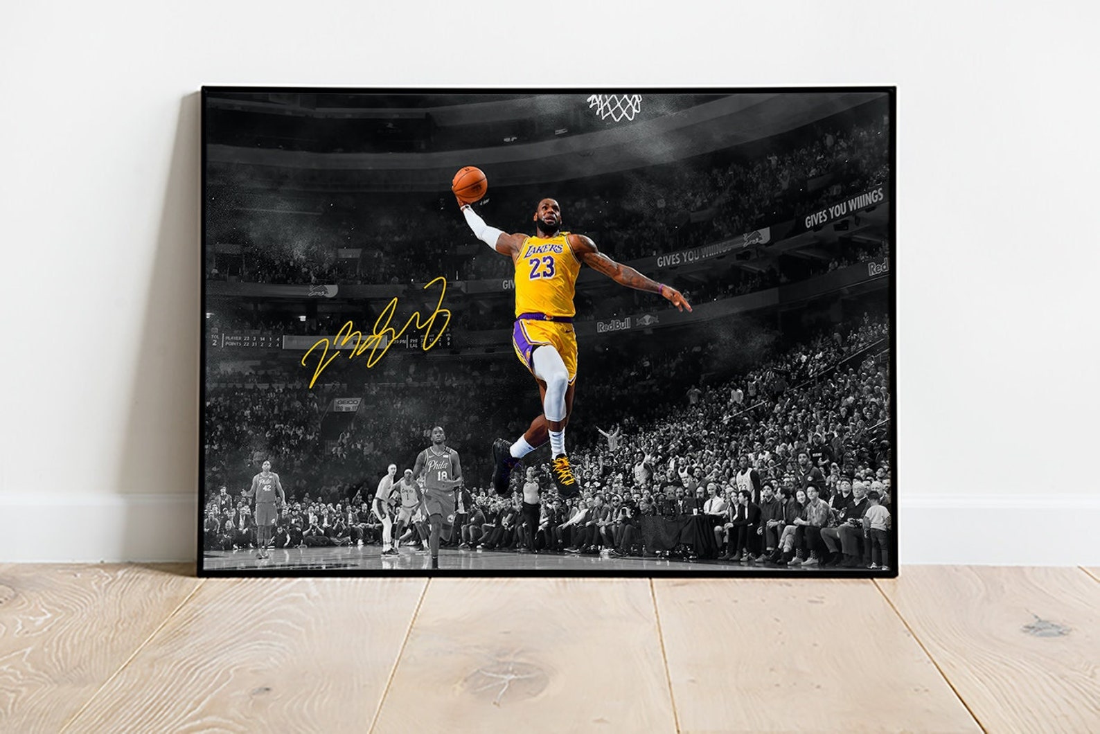Lebron James Poster Los Angeles Lakers Framed Canvas Poster Basketball ...