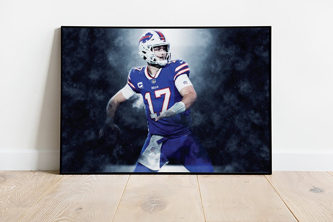 Josh Allen Poster Buffalo Bills Framed Canvas Print Football Wall Art ...