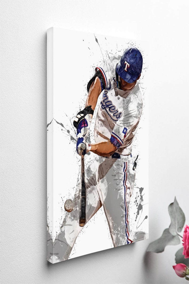 Corey Seager Poster, Texas Rangers Poster, Baseball Framed Canvas Print ...