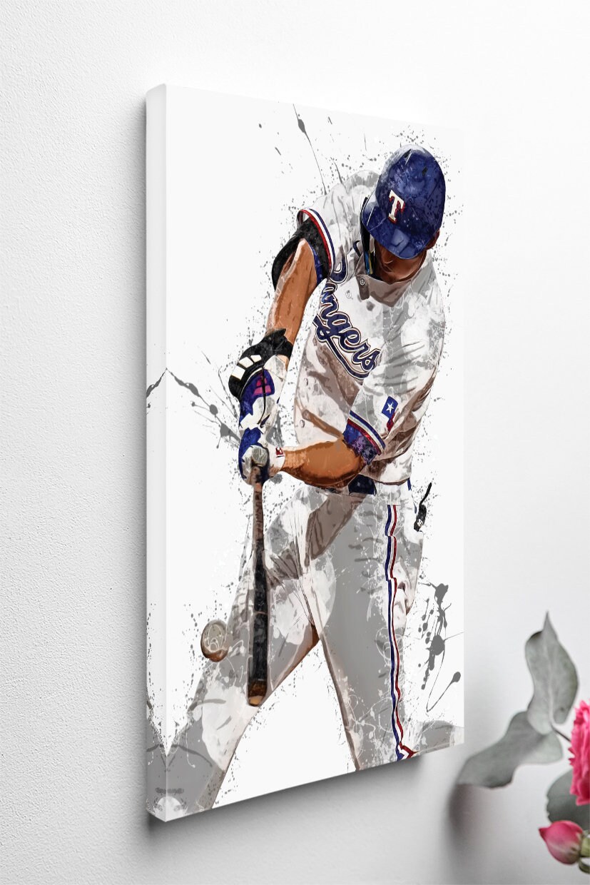 Corey Seager Poster, Texas Rangers Poster, Baseball Framed Canvas Print ...