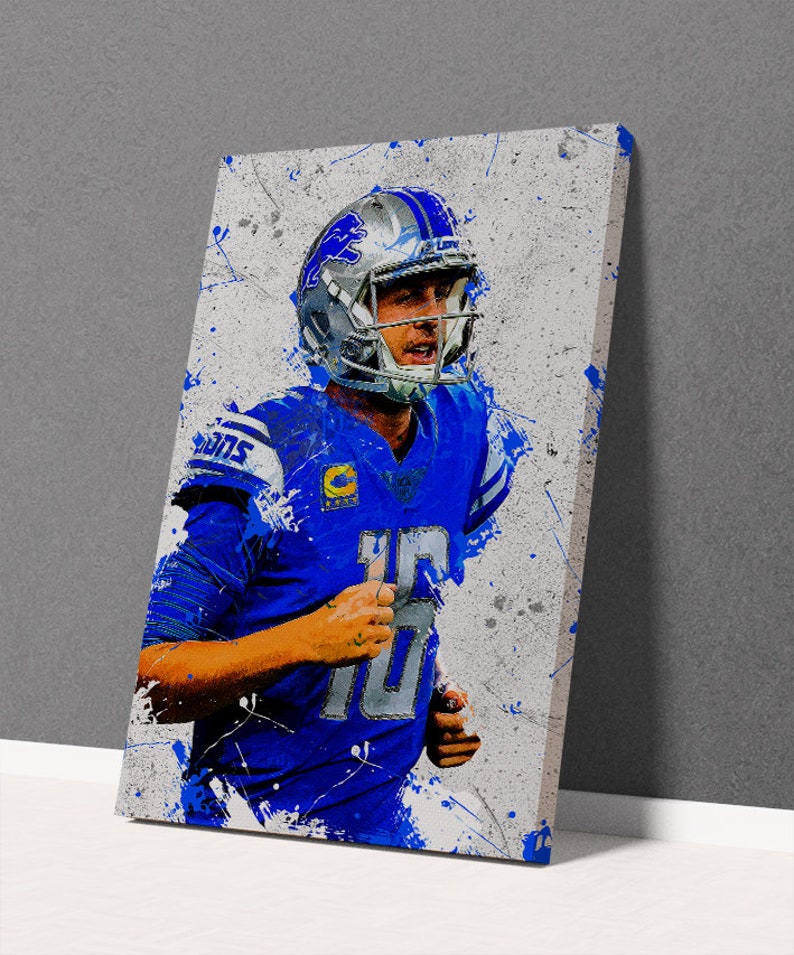 Jared Goff Poster Detroit Lions Framed Canvas Print Football Wall Art ...