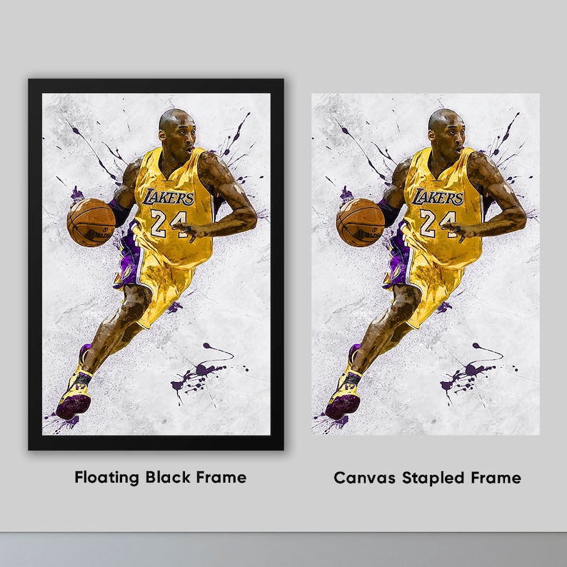 999 Kobe Bryant Poster LA Lakers Framed Canvas Print Basketball Wall ...