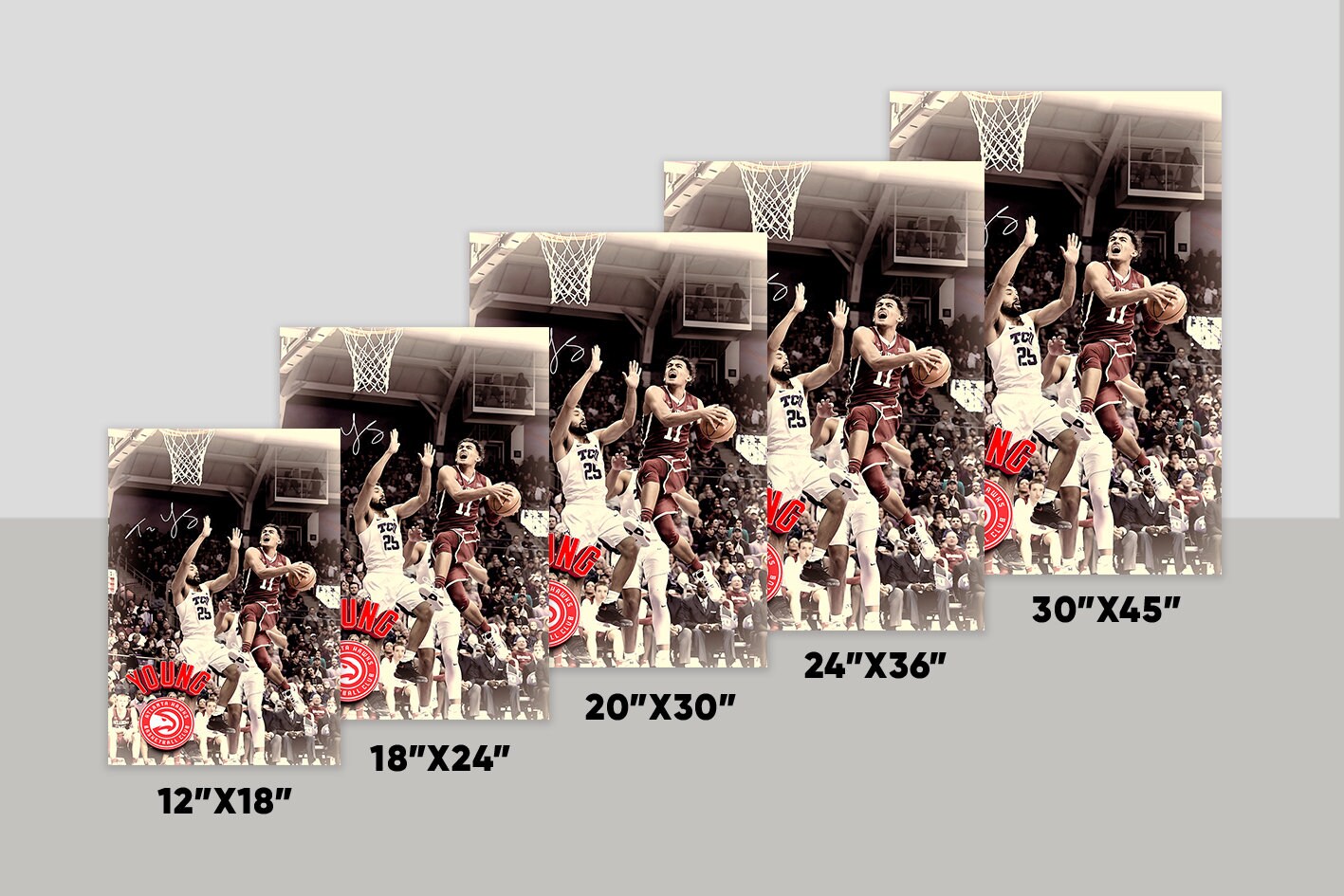 Trae Young Poster, Atlanta Hawks Poster, Basketball Canvas Print ...