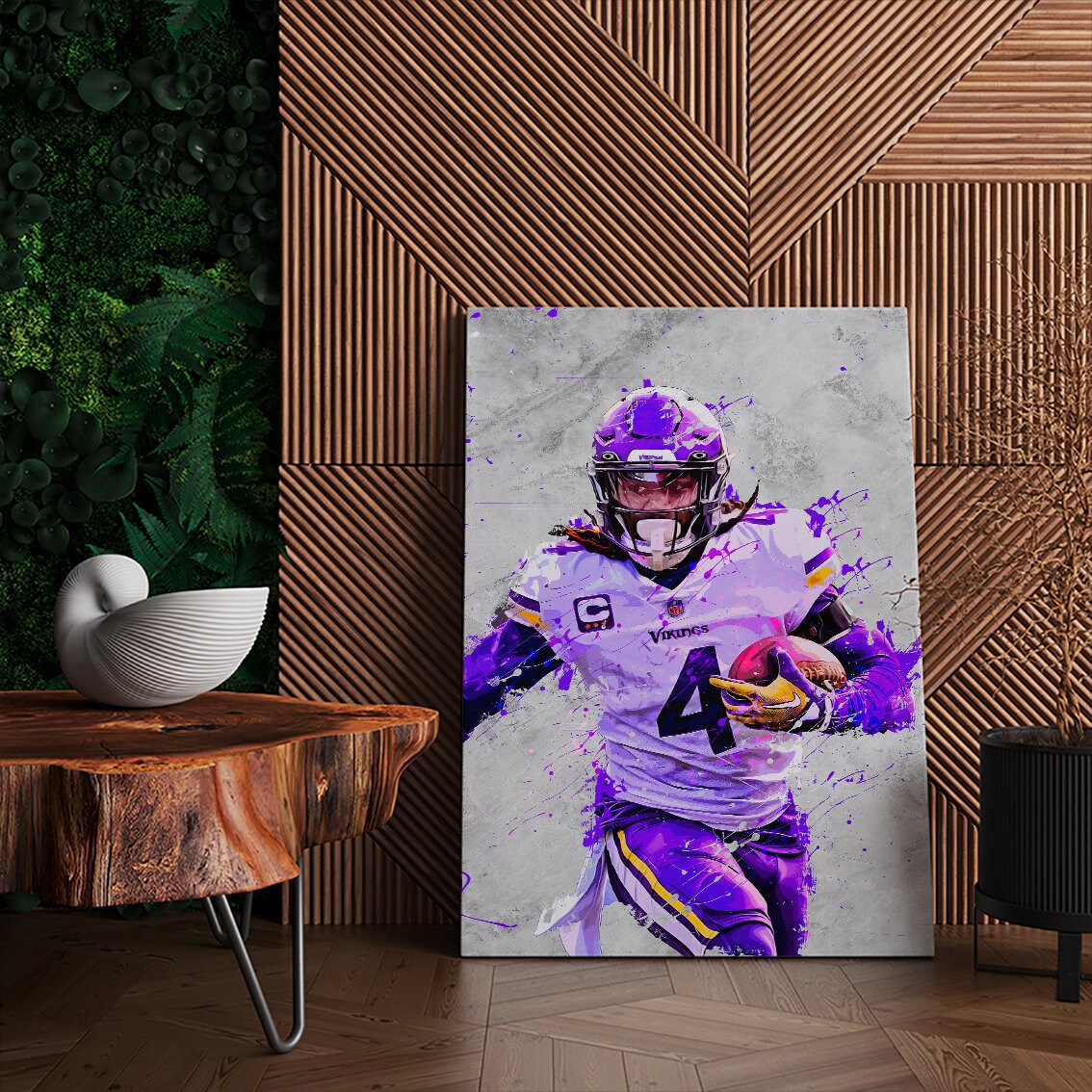 Dalvin Cook Poster, Minnesota Vikings Canvas, Football Canvas Print ...