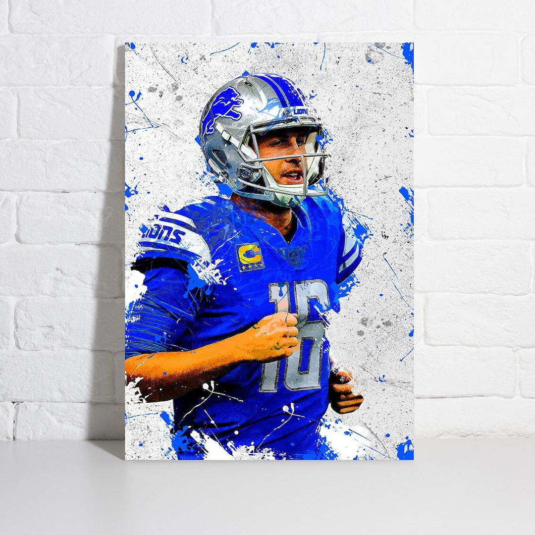 Jared Goff Poster Detroit Lions Framed Canvas Print Football Wall Art ...