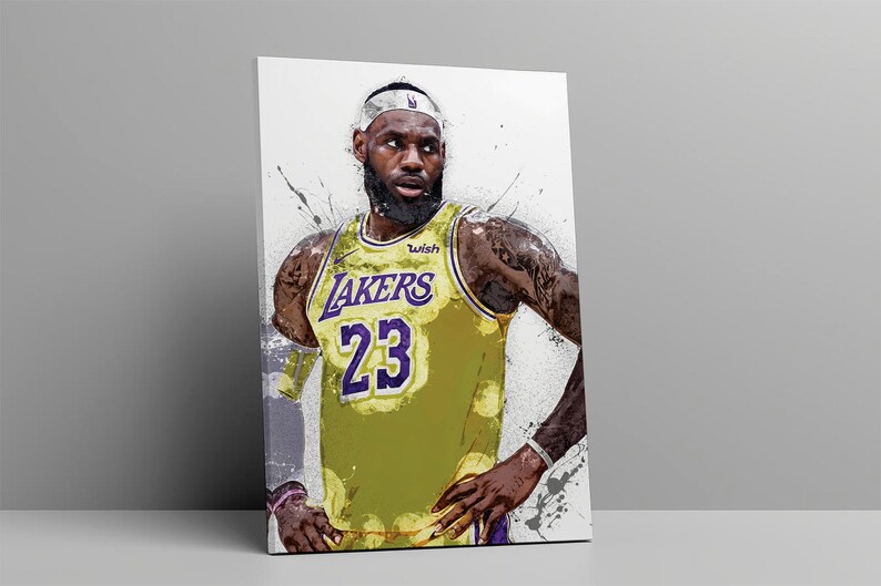 Lebron James Poster LA Lakers Basketball Framed Canvas Print NBA Wall ...