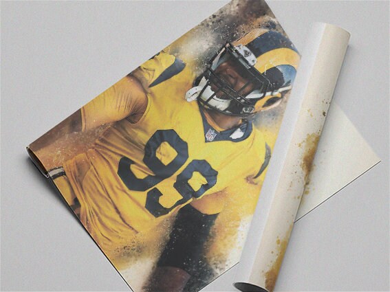 Aaron Donald Poster, Los Angeles Rams Wall Art, NFL Canvas Print ...