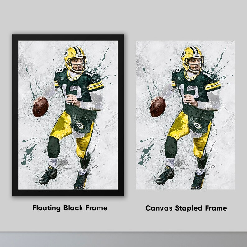 Aaron Rodgers Poster Green Bay Packers Football Framed Canvas Print NFL ...