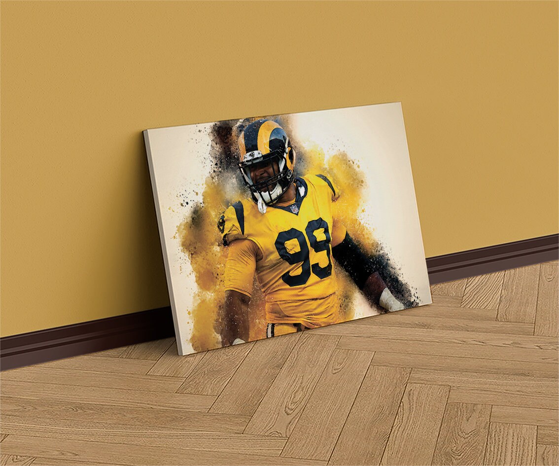 Aaron Donald Poster, Los Angeles Rams Wall Art, NFL Canvas Print ...