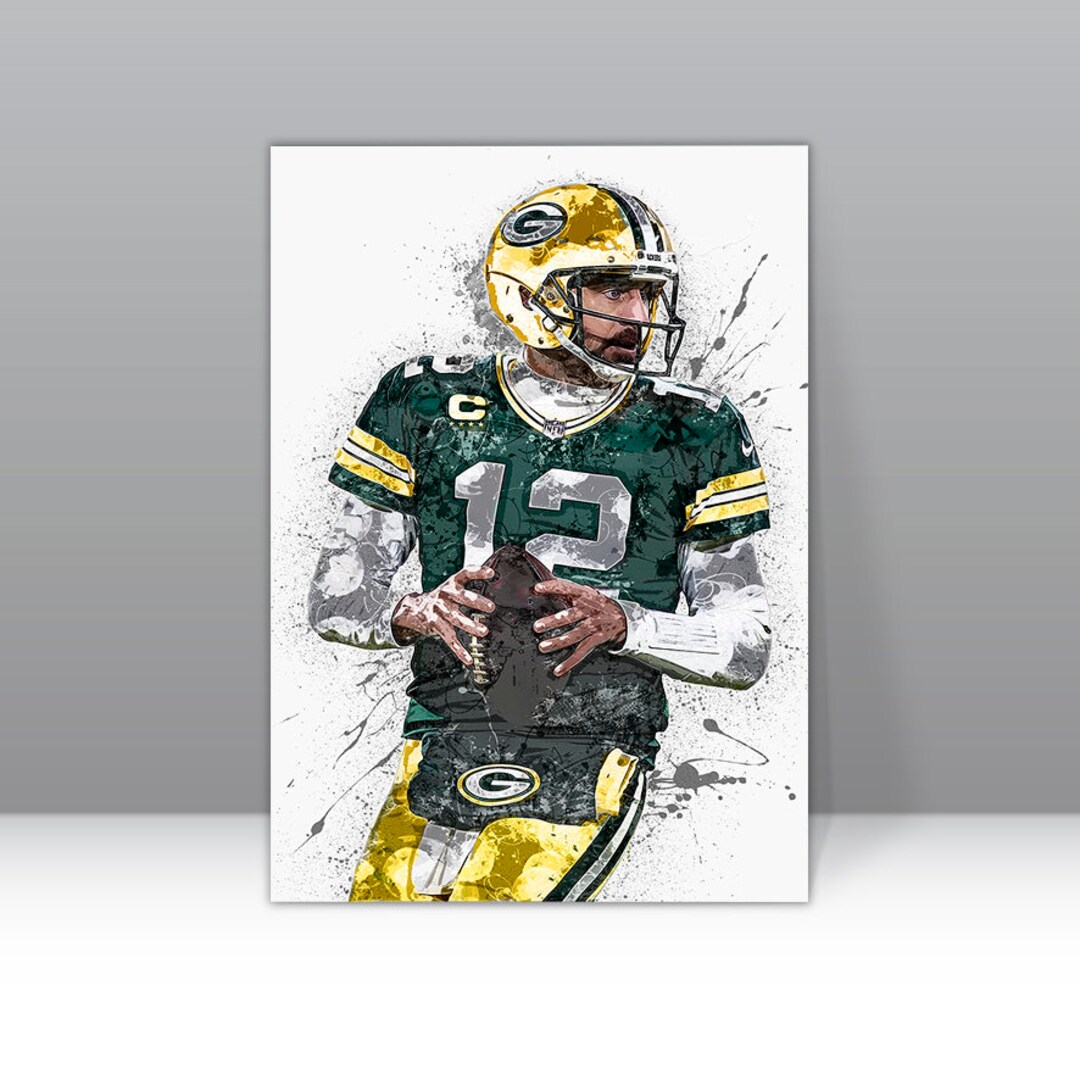 Aaron Rodgers Poster Green Bay Packers Framed Canvas Poster Football ...