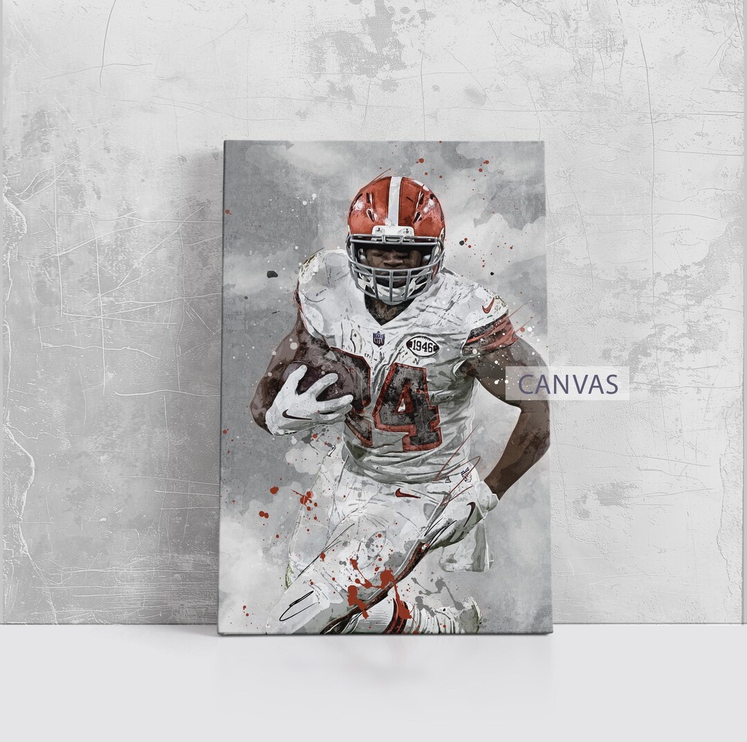 Nick Chubb Poster Cleveland Browns Framed Canvas Print Football Wall ...
