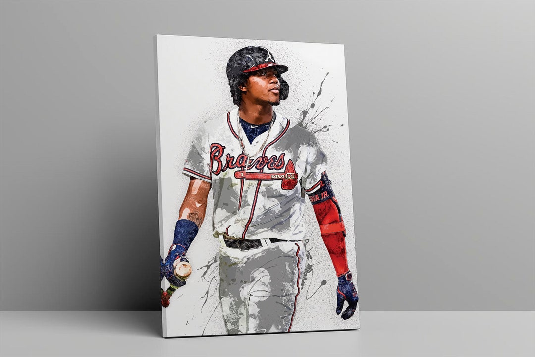 Ronald Acuna Jr Wall Decor Atlanta Braves Framed Canvas Poster Baseball ...