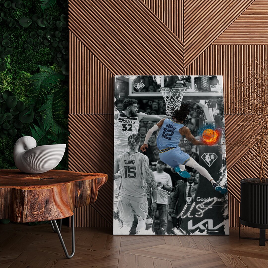 Ja Morant Wall Art Memphis Grizzlies Framed Canvas Print Basketball ...