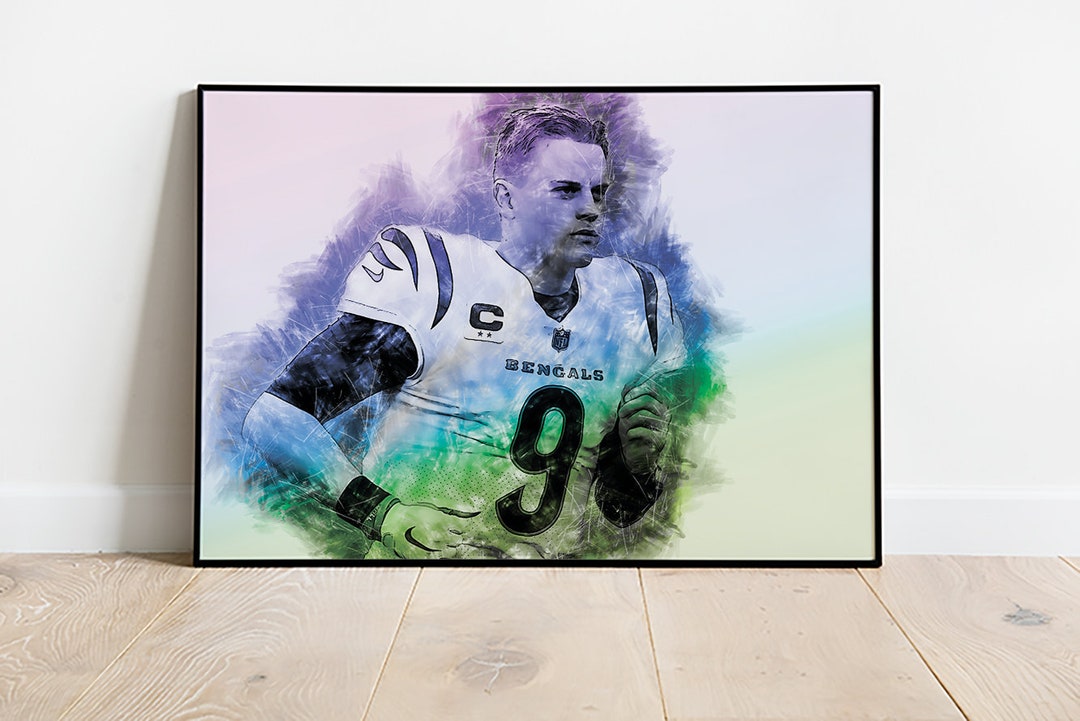 Joe Burrow Poster Cincinnati Bengals Framed Canvas Print Football Wall ...