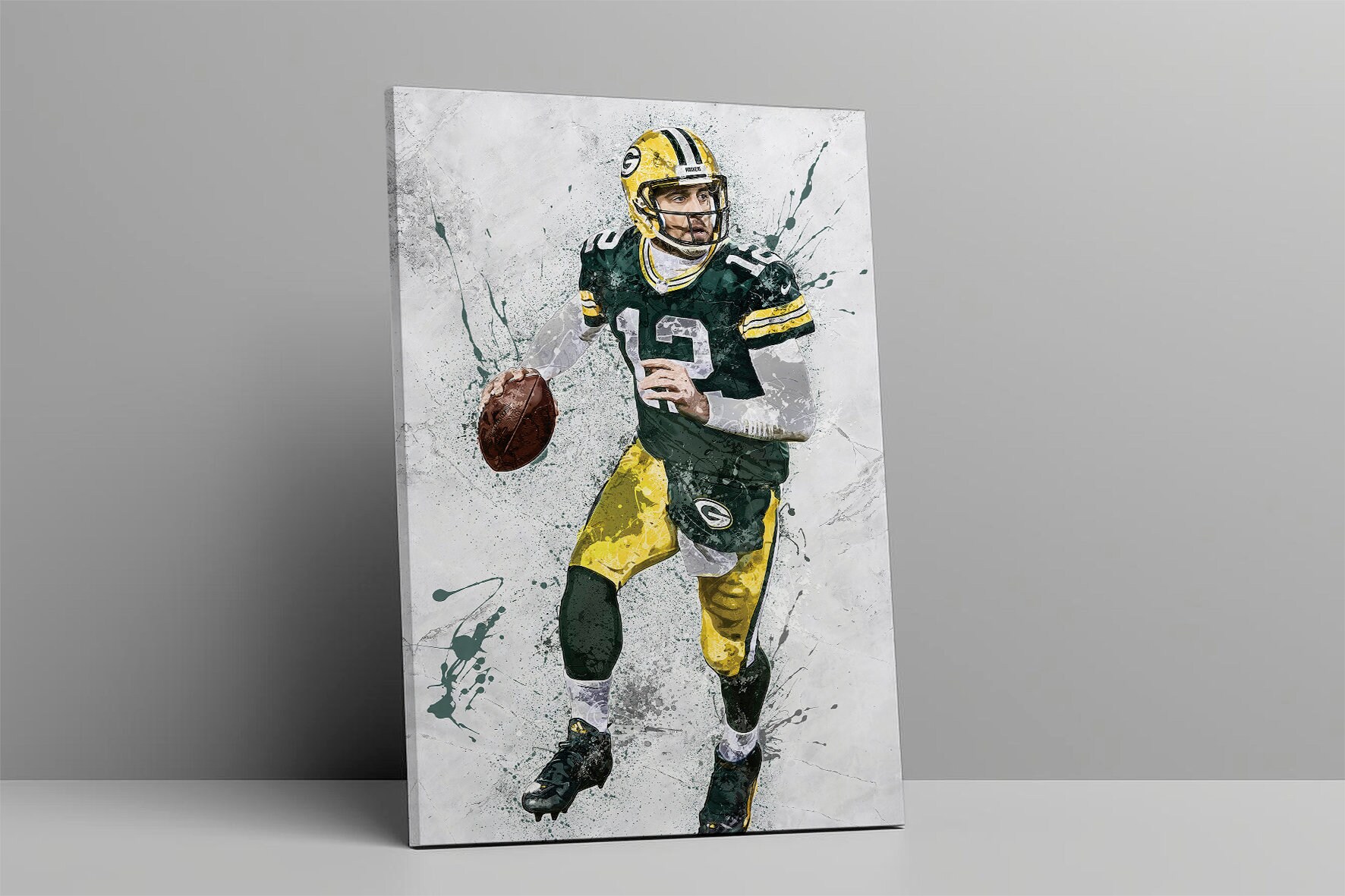 Aaron Rodgers Poster Green Bay Packers Football Framed Canvas Print NFL ...