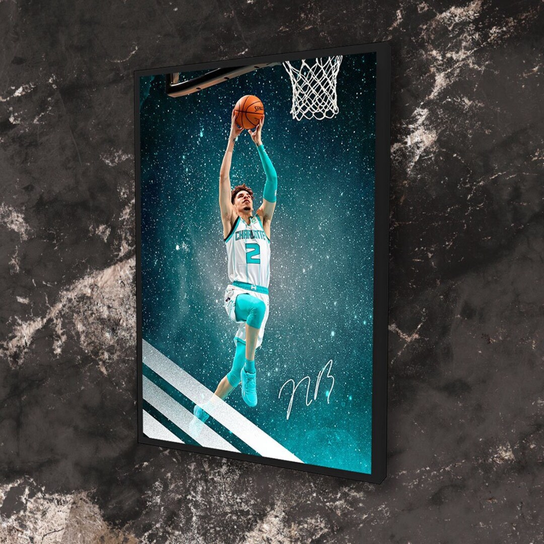 Lamelo Ball Poster, Charlotte Hornets NBA Poster, Abstract Canvas Wall ...