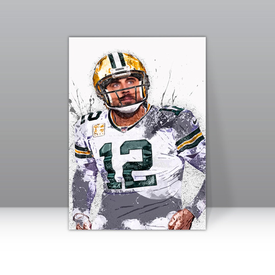 Aaron Rodgers Poster Green Bay Packers Framed Canvas Poster Football ...