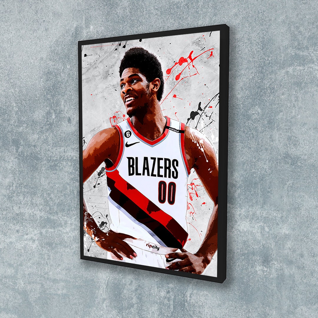 Scoot Henderson Poster Portland Trail Blazers Framed Canvas Print ...