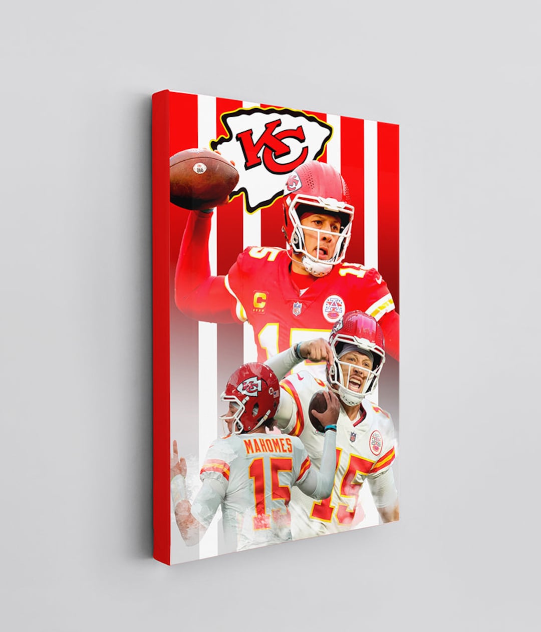 Patrick Mahomes Wall Art Kansas City Framed Canvas Poster Football Wall ...